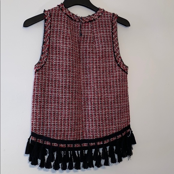 Zara | Tops | Zara Nwot Boucle Top With Fringes | Poshmark